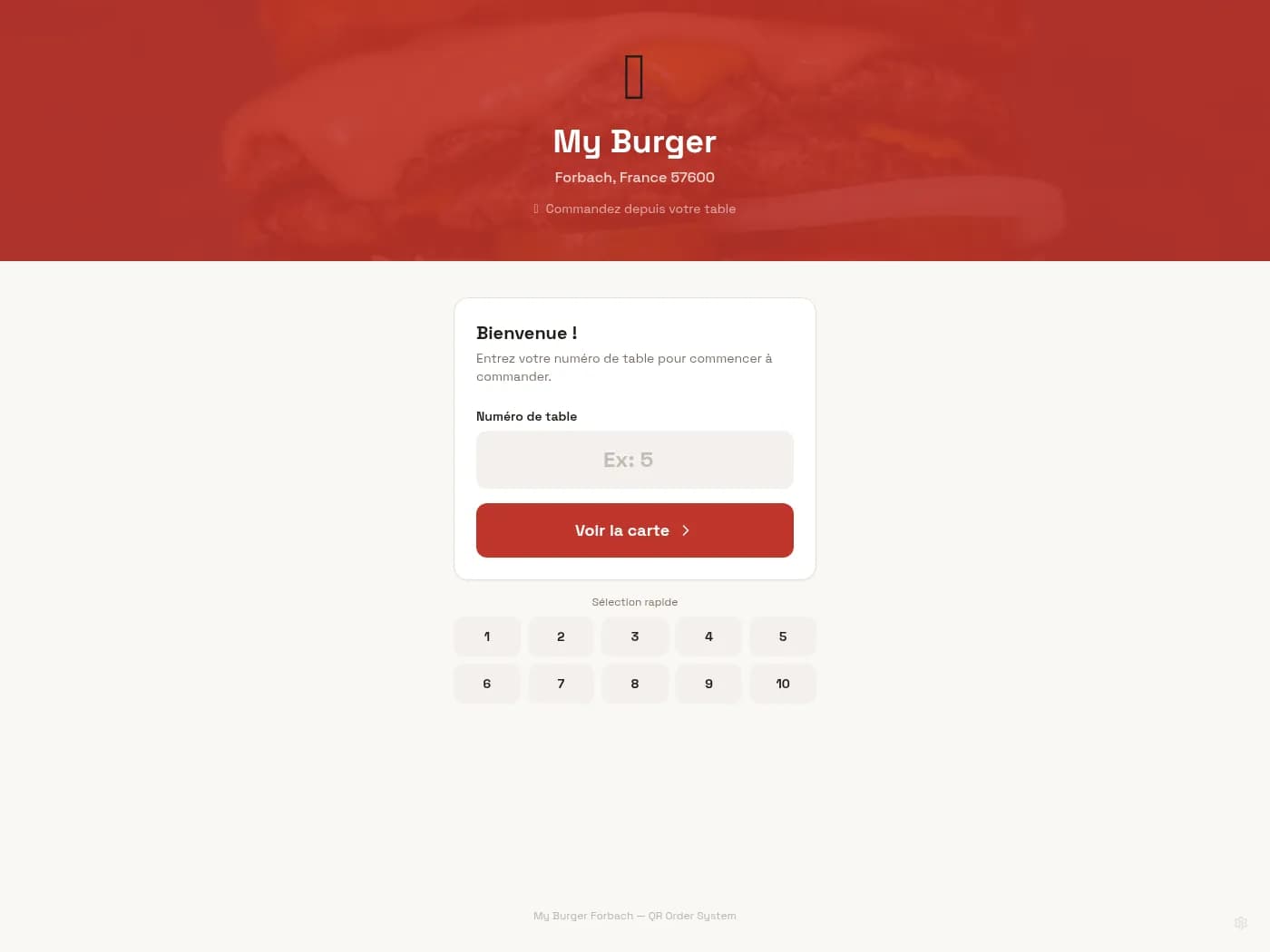 QR Order My Burger
