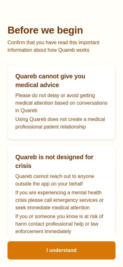 Quareb Onboarding Mobile Flow