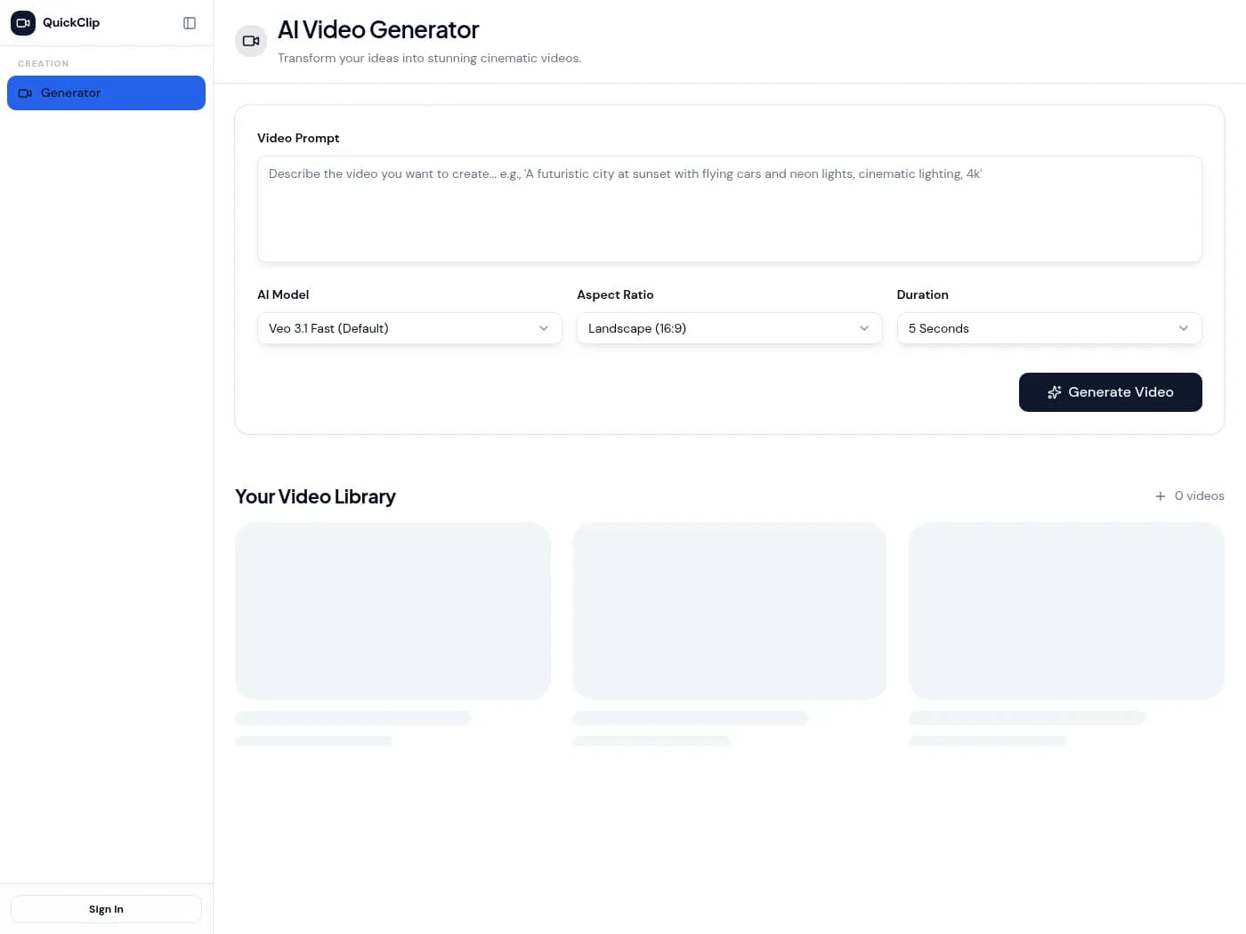 QuickClip Video Creator
