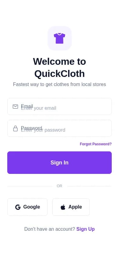 QuickCloth Hyperlocal Commerce