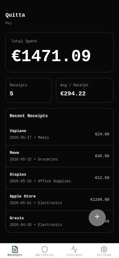 Quitta Paperless Receipts
