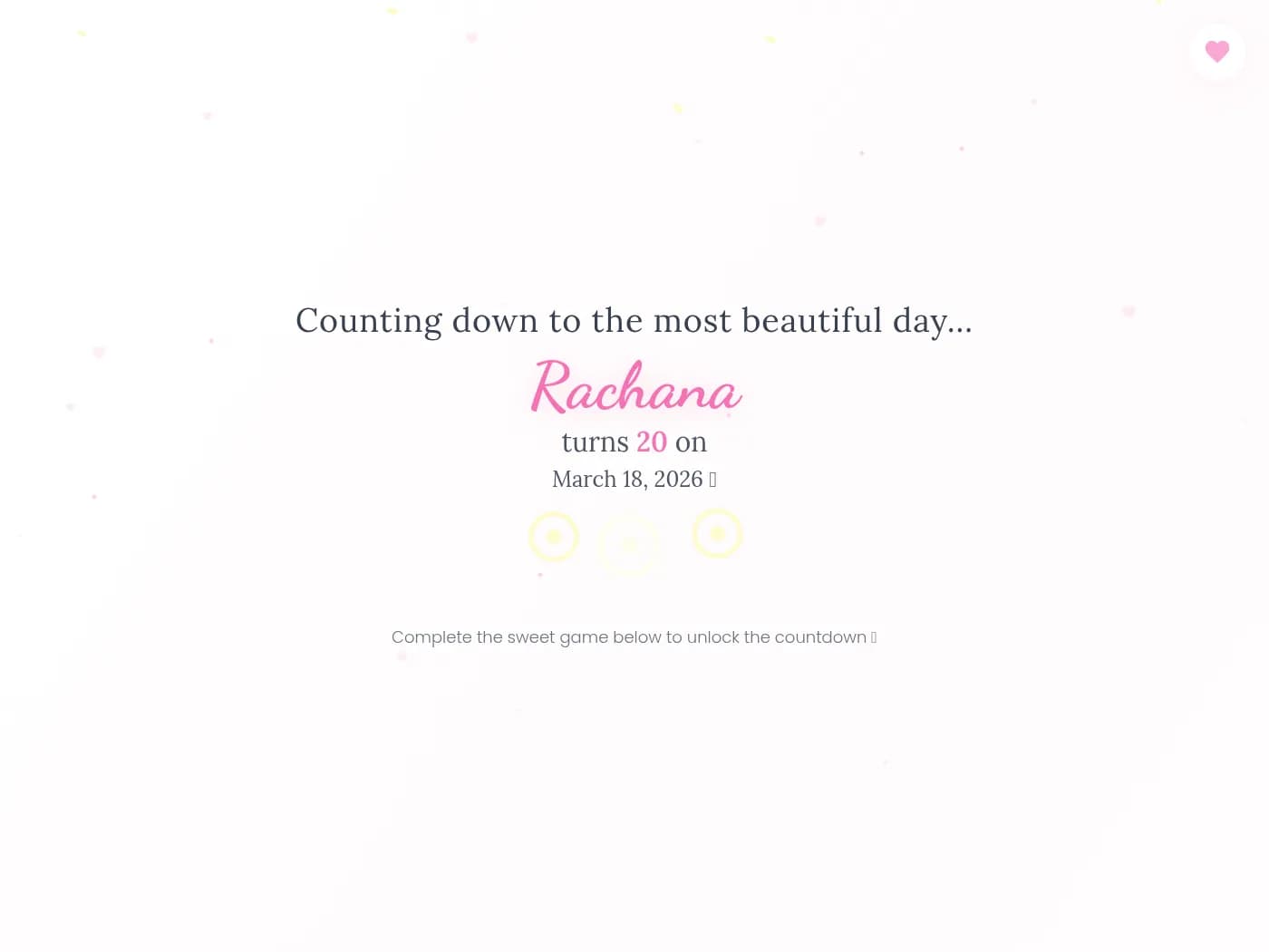 Rachana's Romantic Countdown