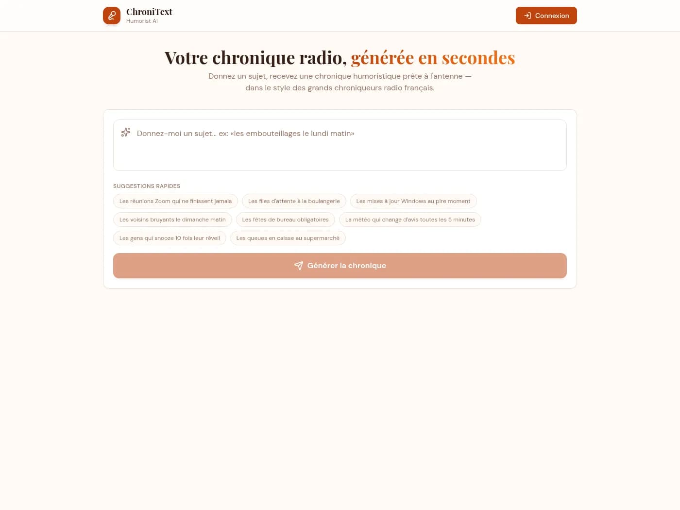 ChroniText Humorist AI