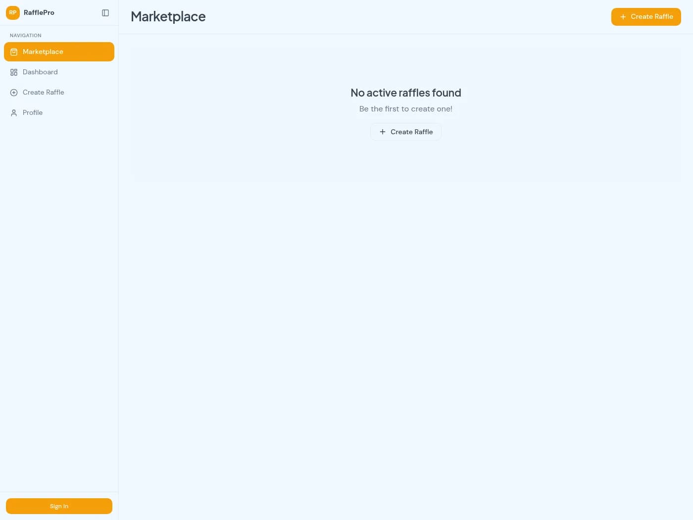 RafflePro Marketplace