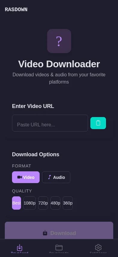 RASDOWN Video Downloader