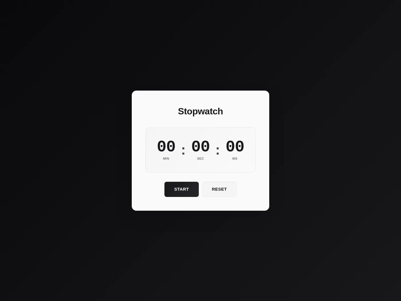 React Stopwatch Widget