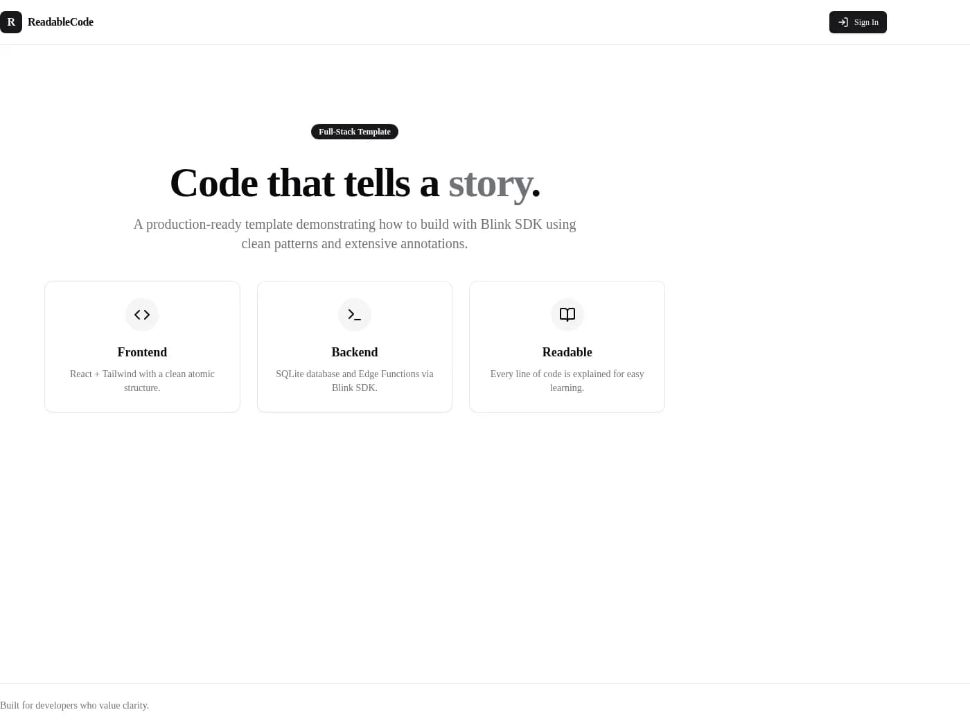 Readable Code Web Template