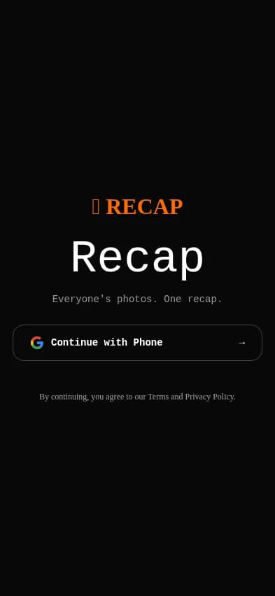 Recap Social Events App