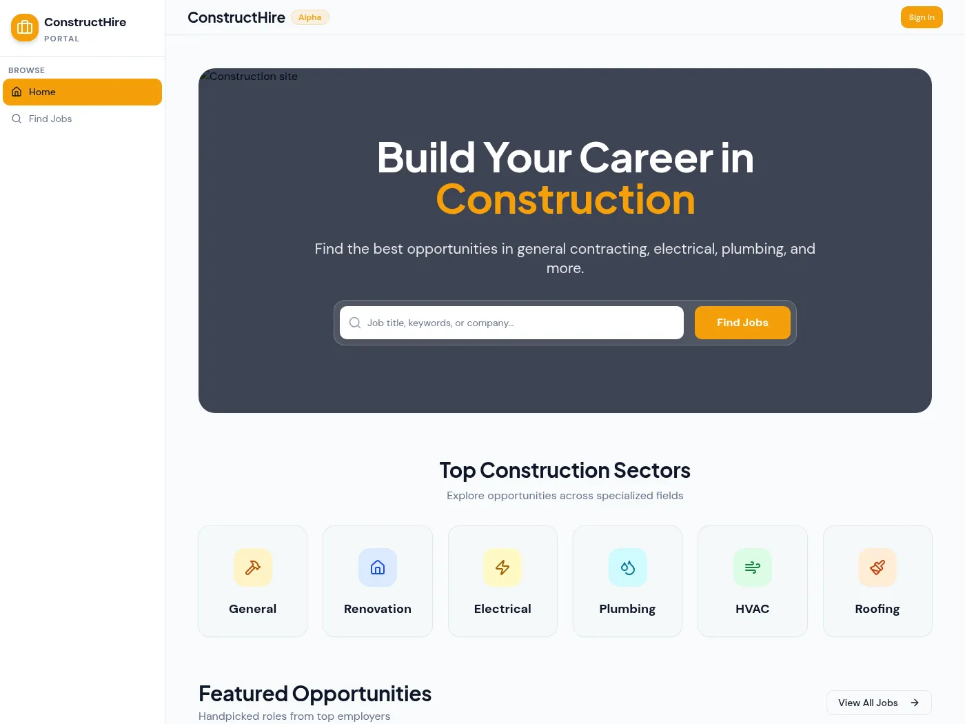 ConstructHire Portal