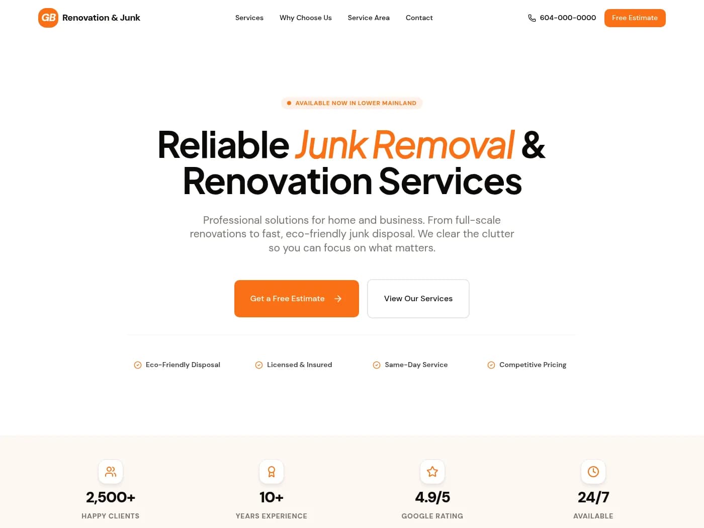 GB Renovation Landing Page
