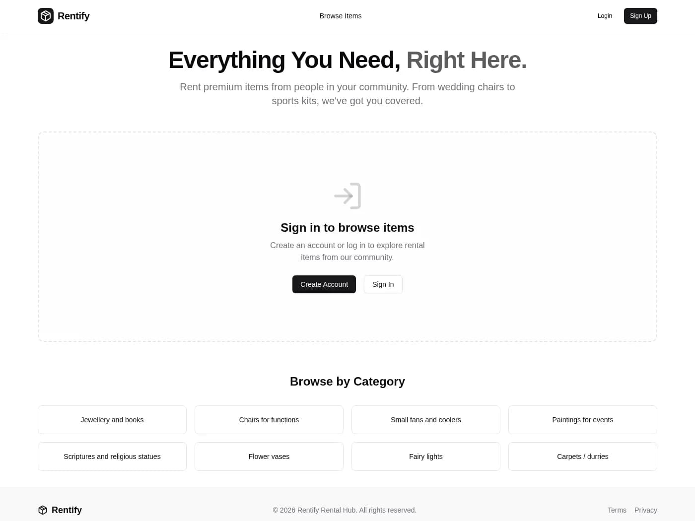 Rentify Rental Hub