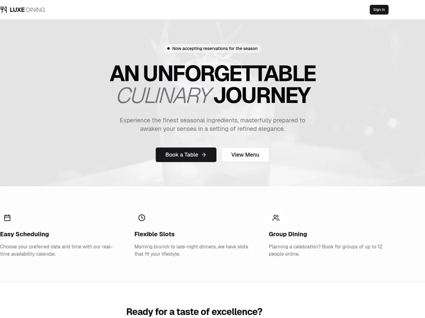 Restaurant Booking Portal