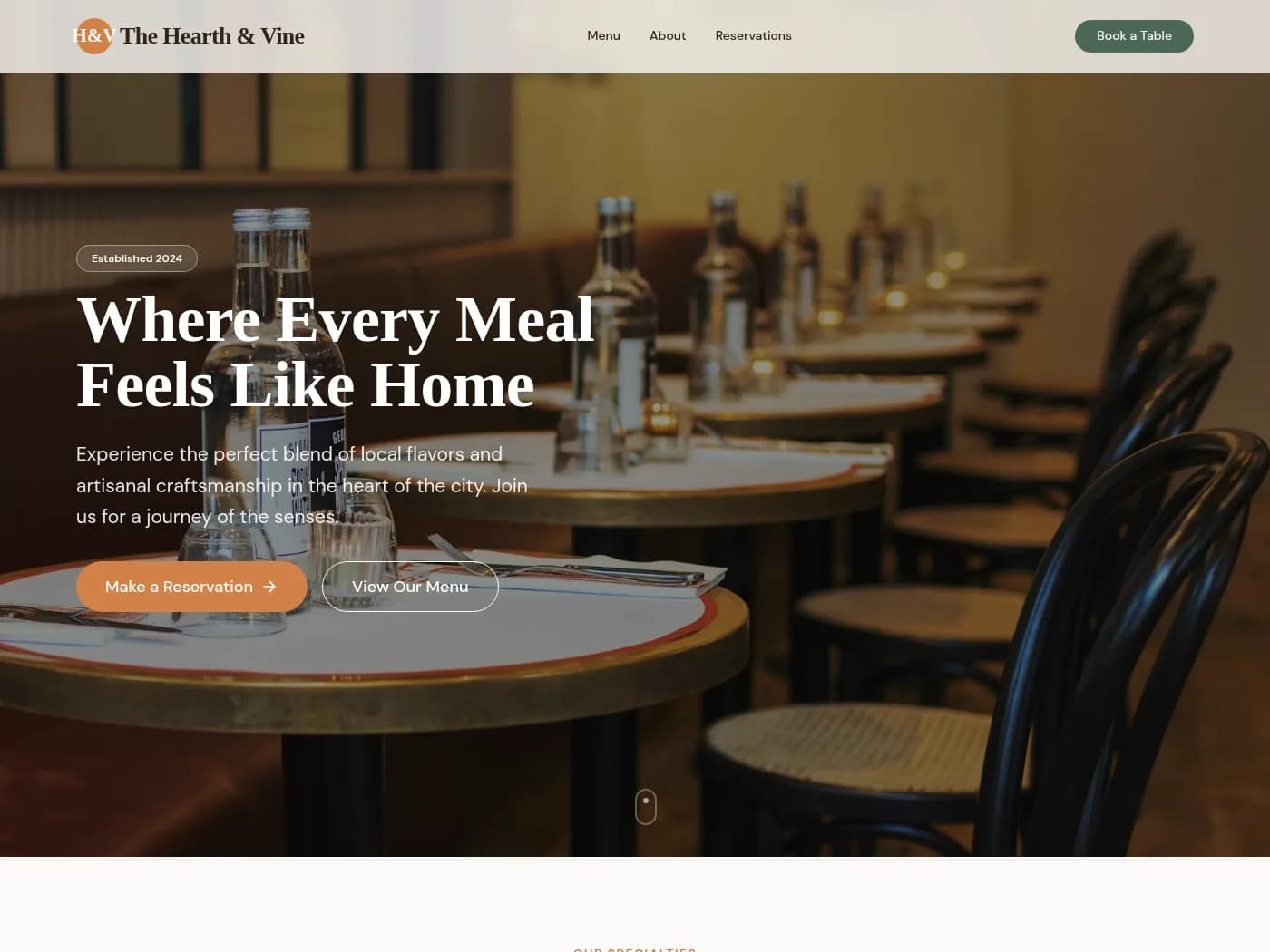 Restaurant Landing Page