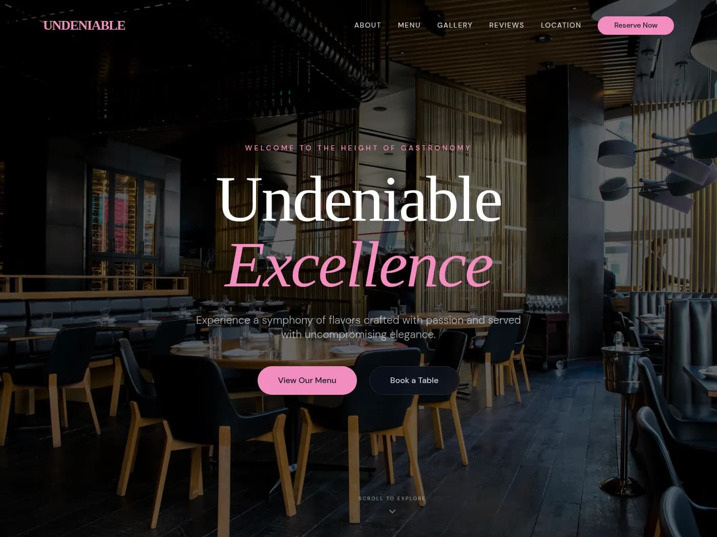 Undeniable Restaurant Site