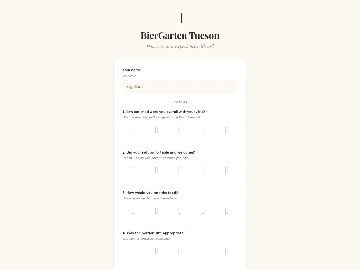 Simple Restaurant Survey