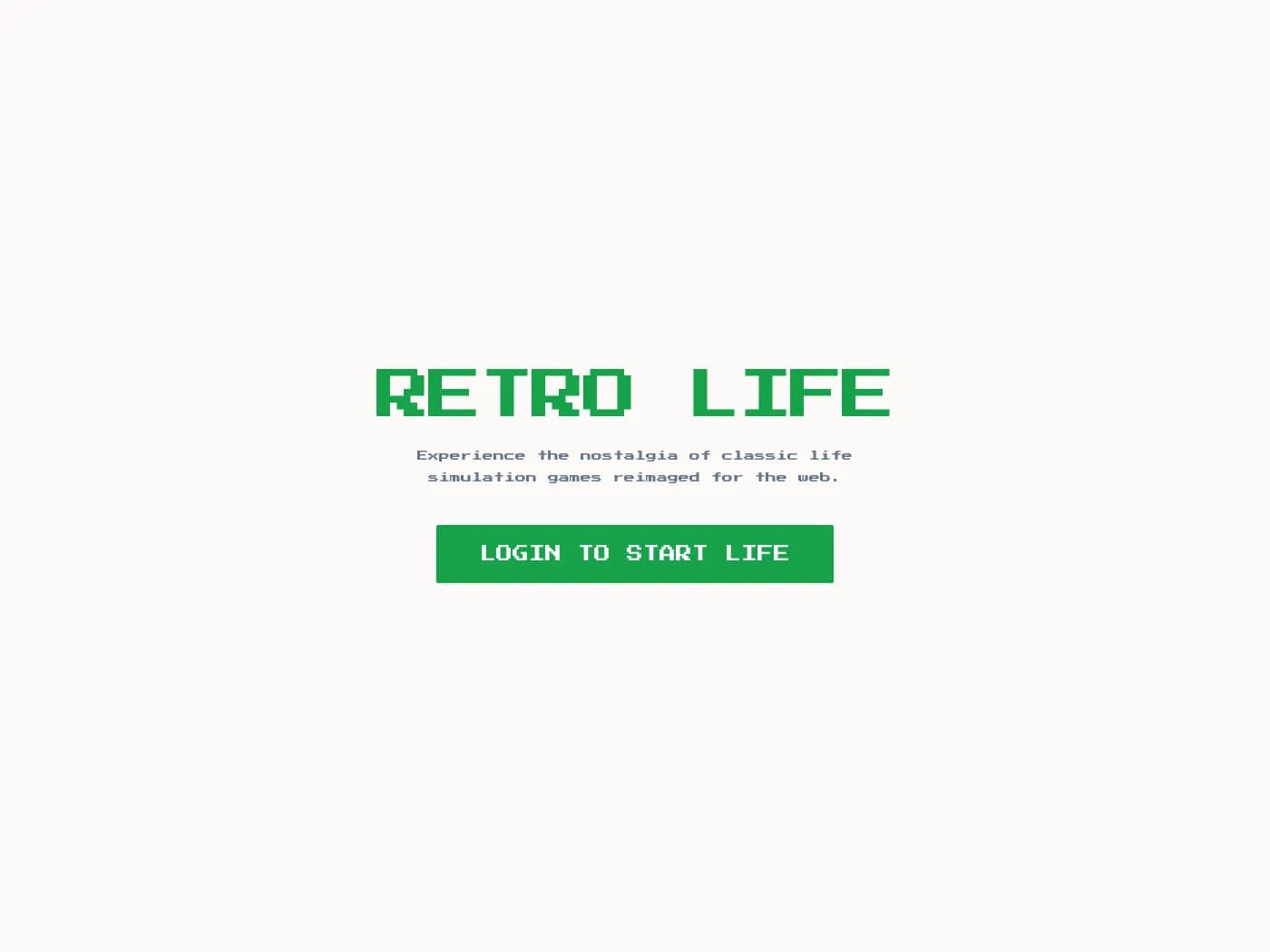 Retro Life Sim