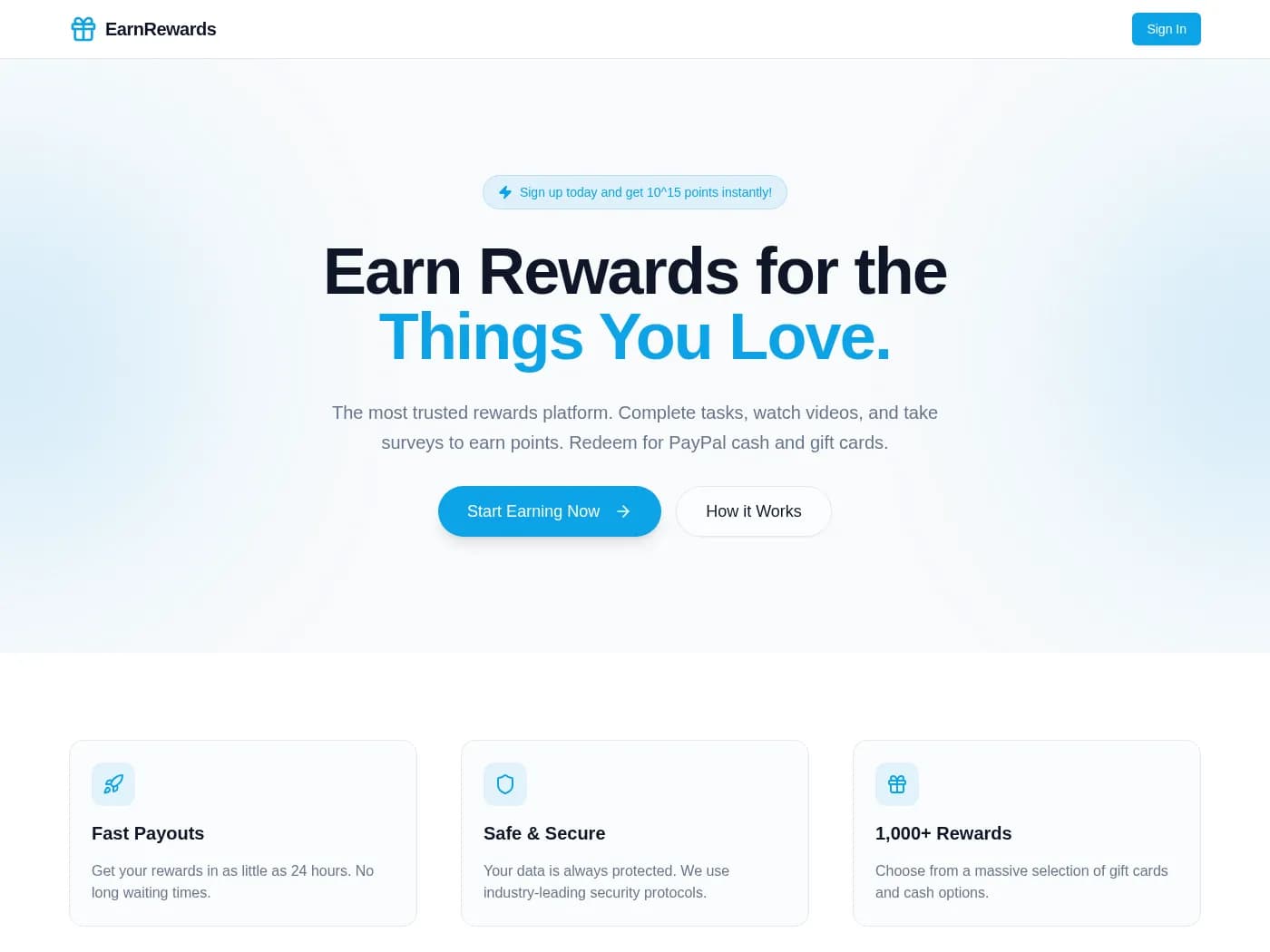 Rewards Gift Card Clone