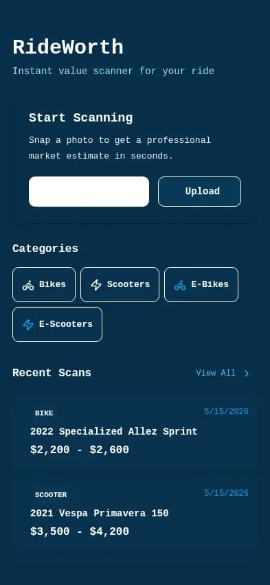 RideWorth Scanner