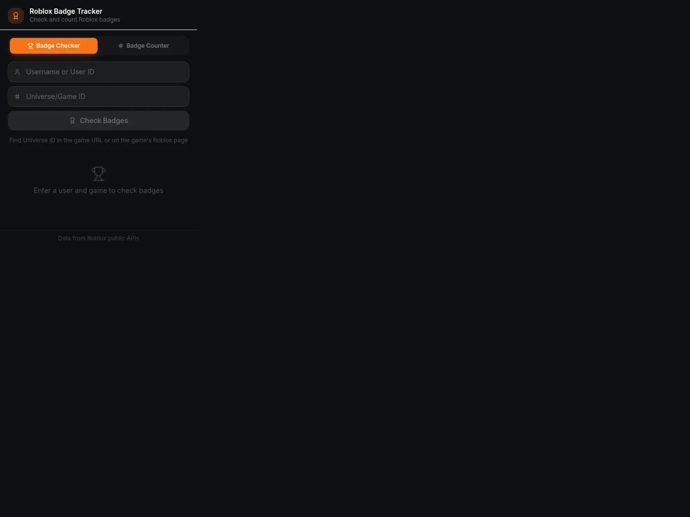Roblox Badge Tracker