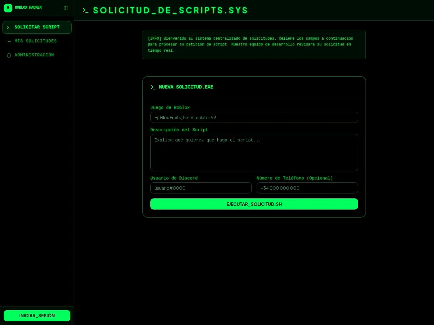 Hacker Script Requests