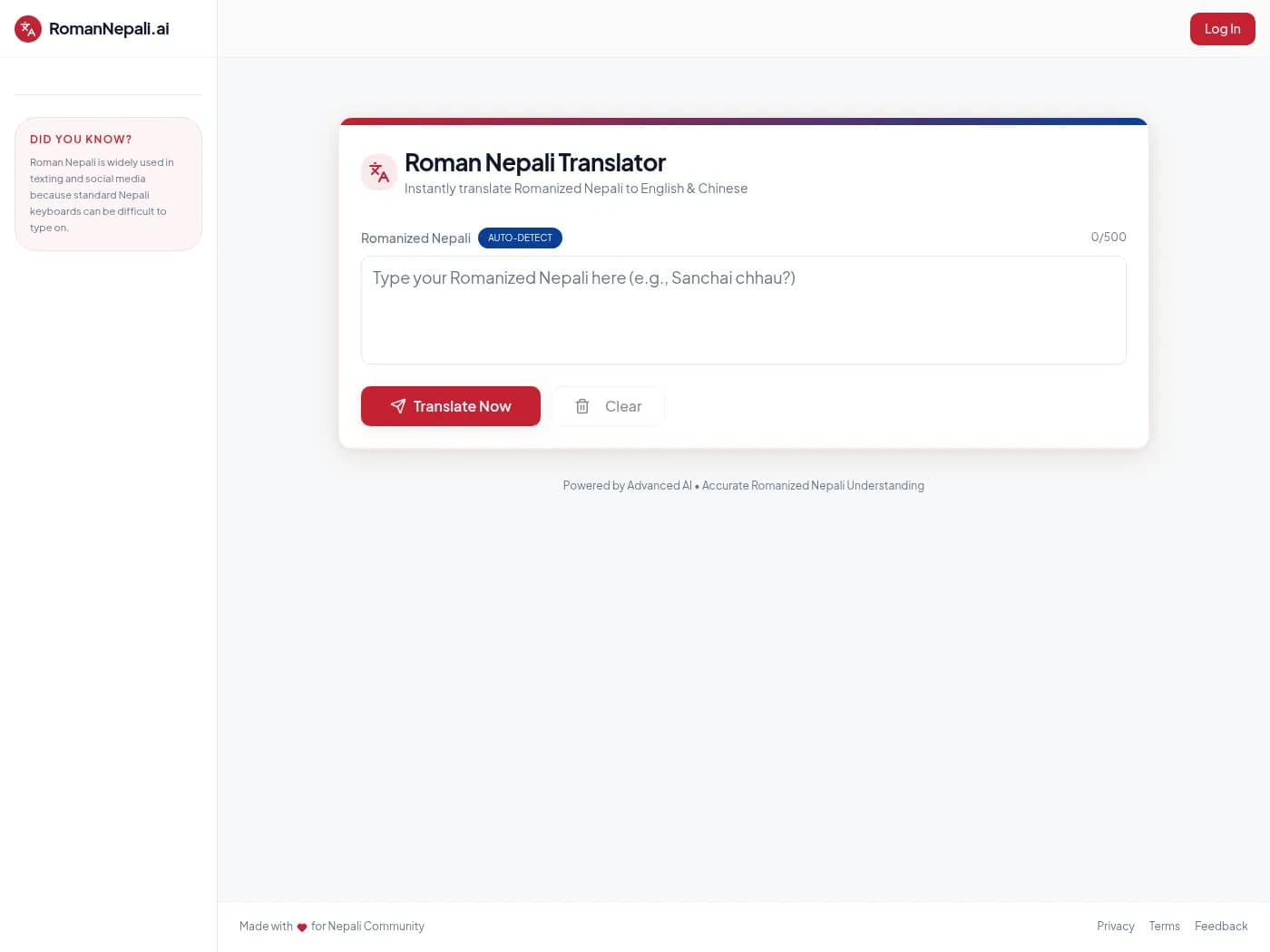 Nepali Roman Translator