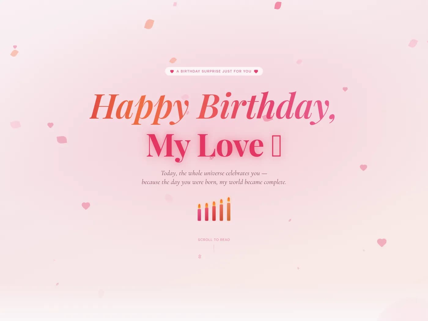 Romantic Birthday Website