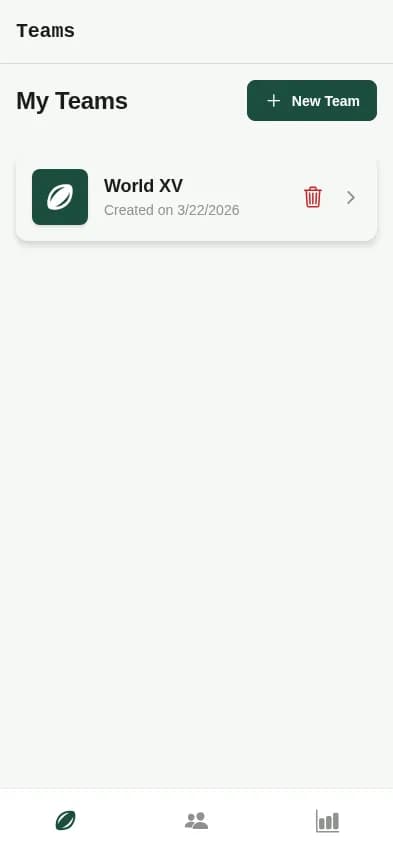 Rugby Team Manager App