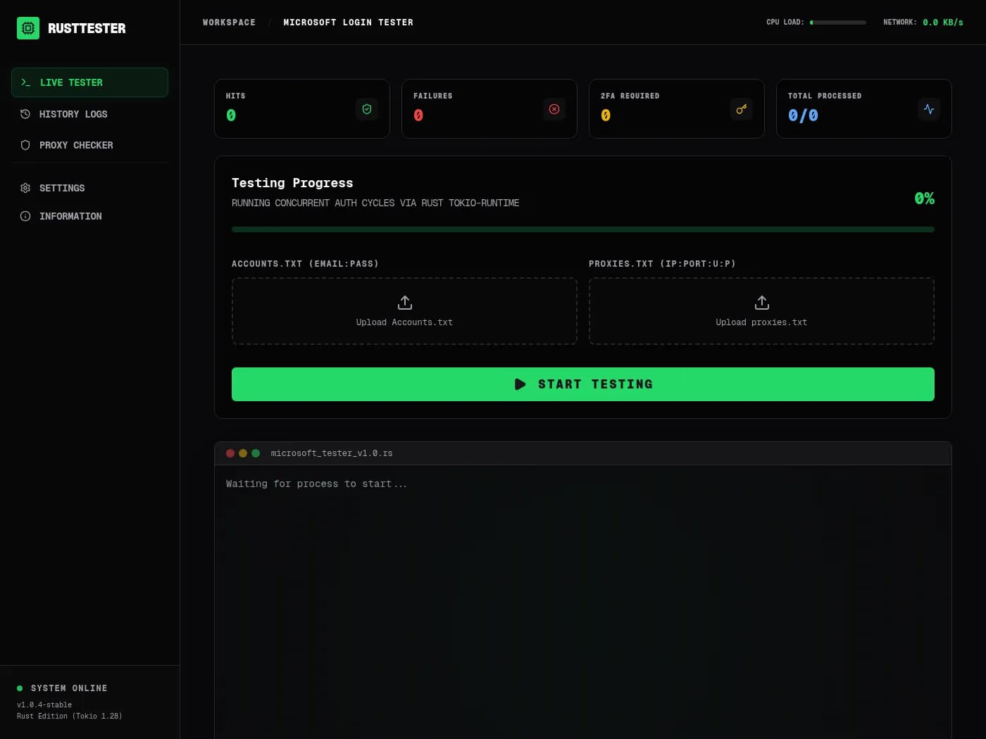 Rust Proxy Login Tester