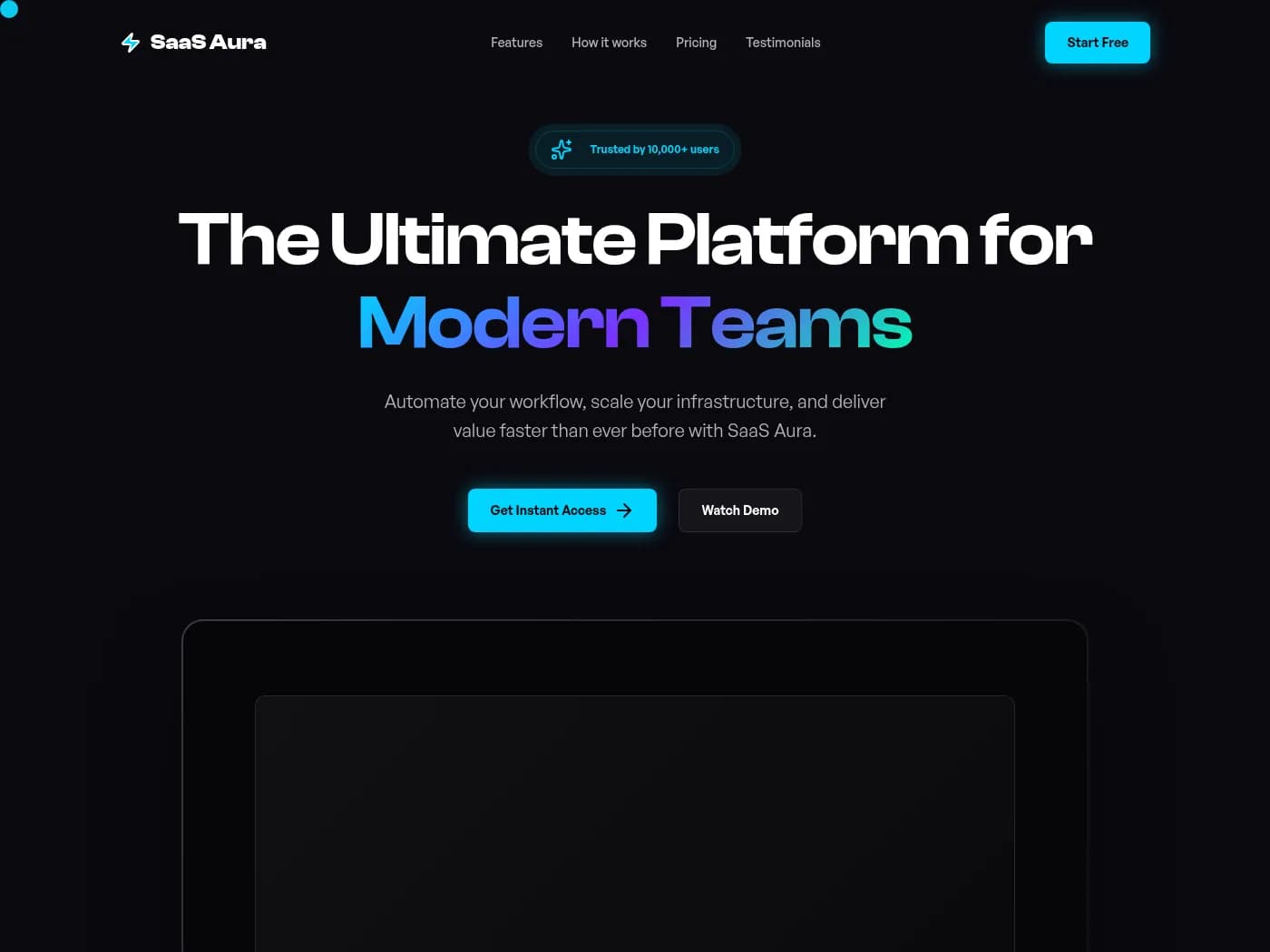 SaaS Aura Landing Page