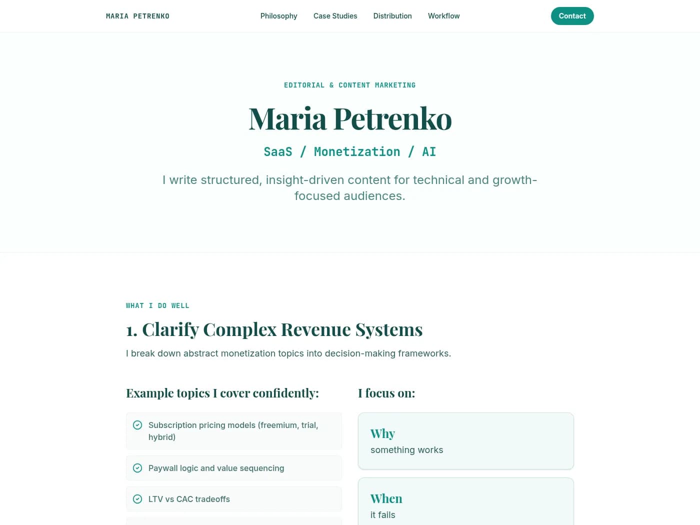 SaaS Editorial Portfolio
