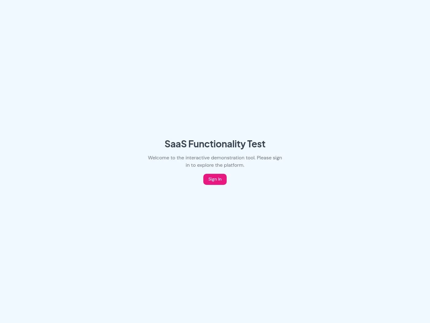 SaaS Functionality Test