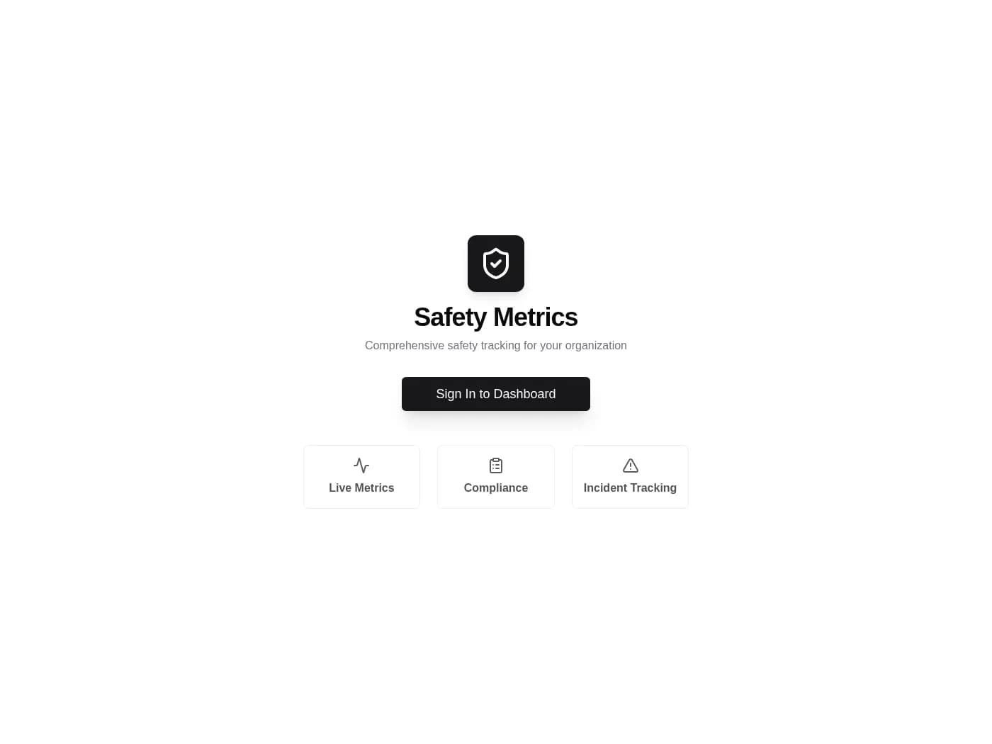 Safety Metrics Dashboard