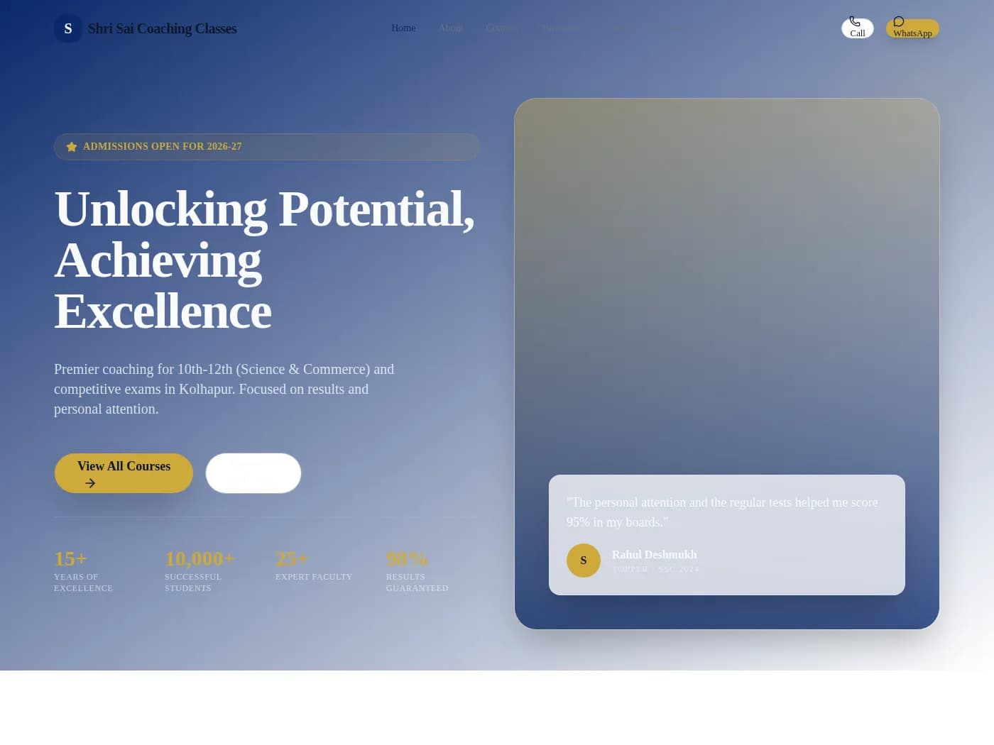 Shri Sai Coaching Website