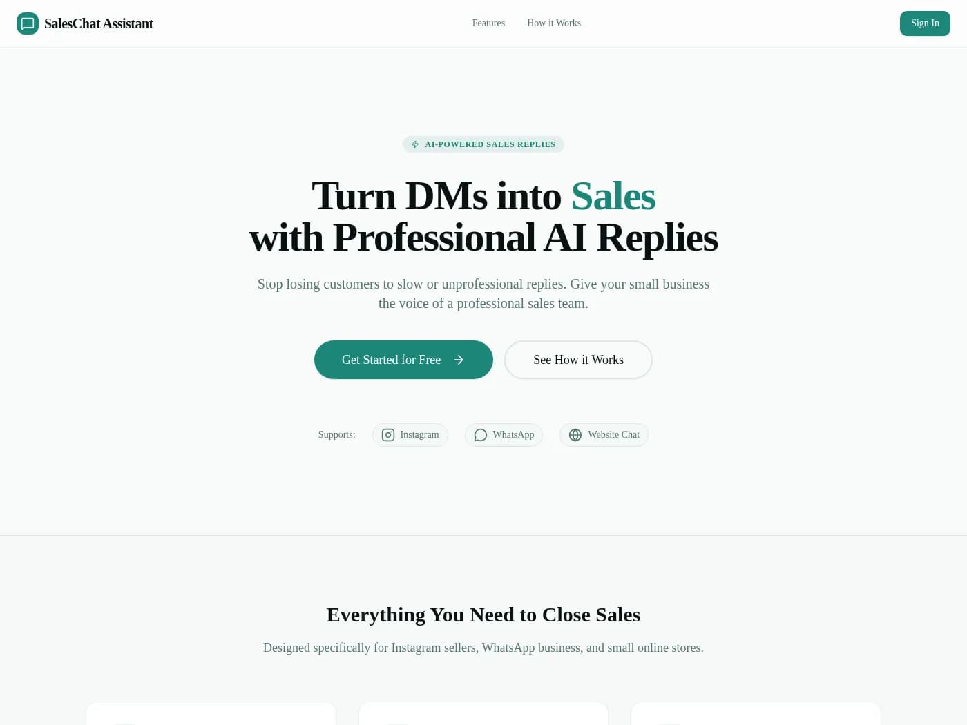 Sales Chat Assistant