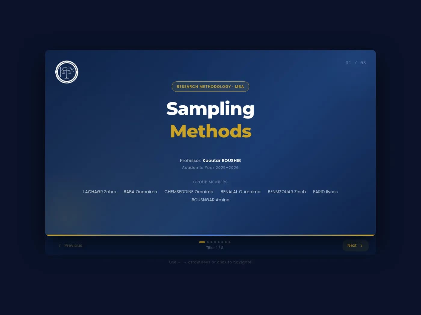 Minimalist Animated Sampling Slides
