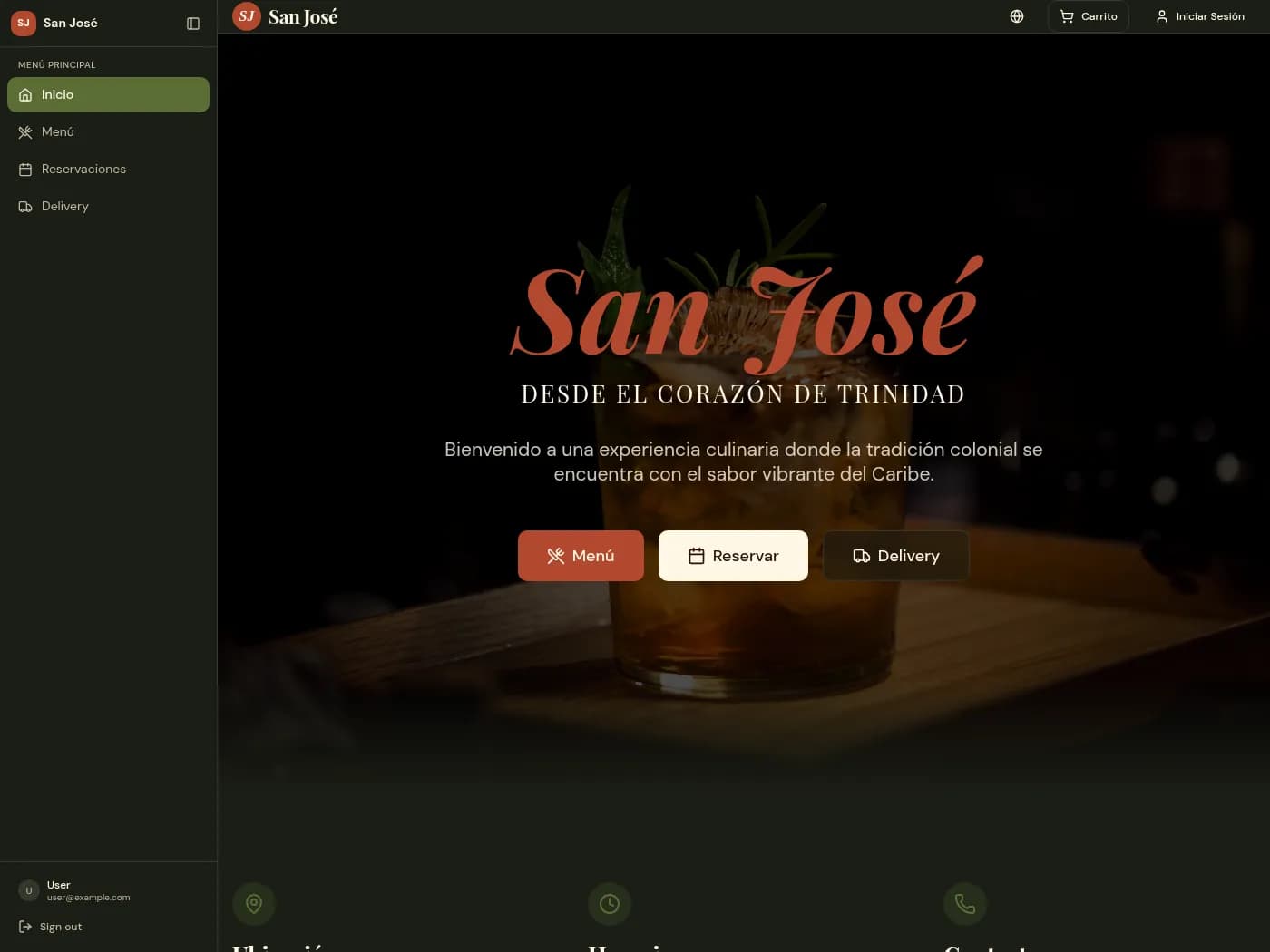 San José Restaurant Web