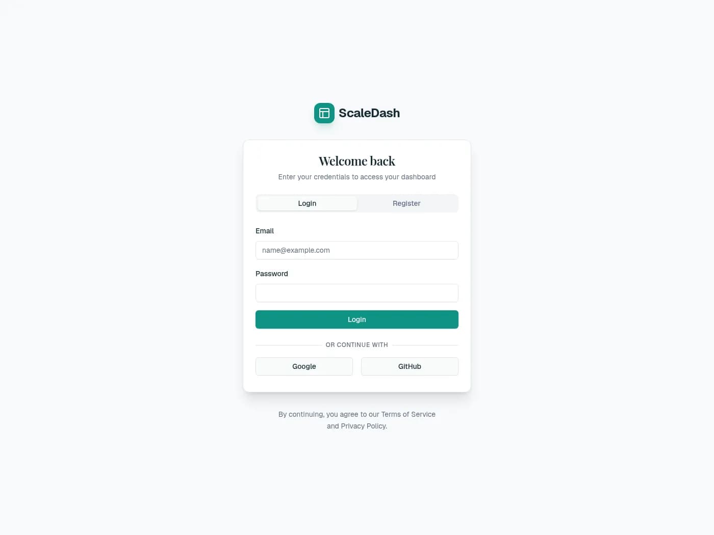 ScaleDash Web App