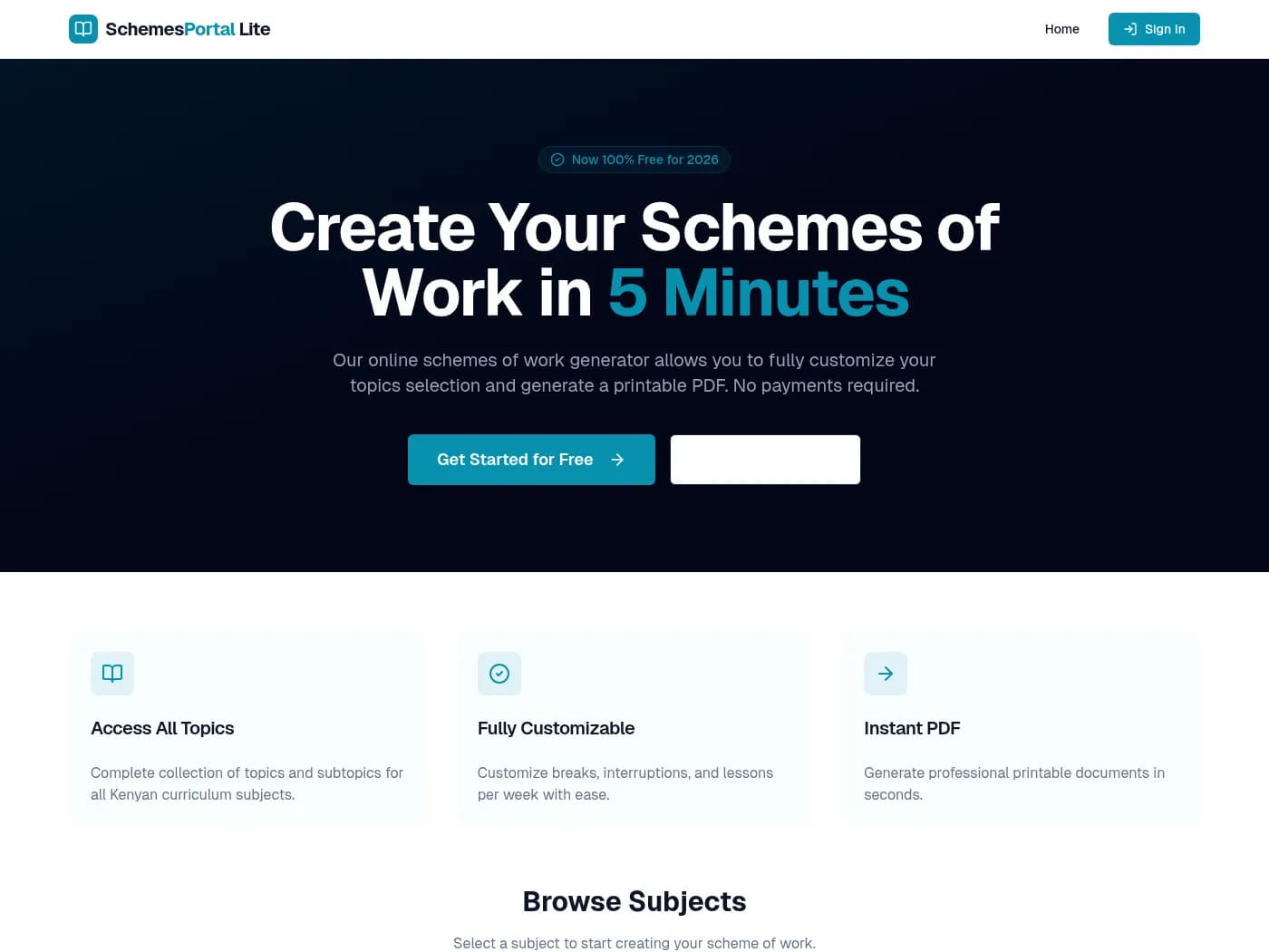 Schemes Portal Lite