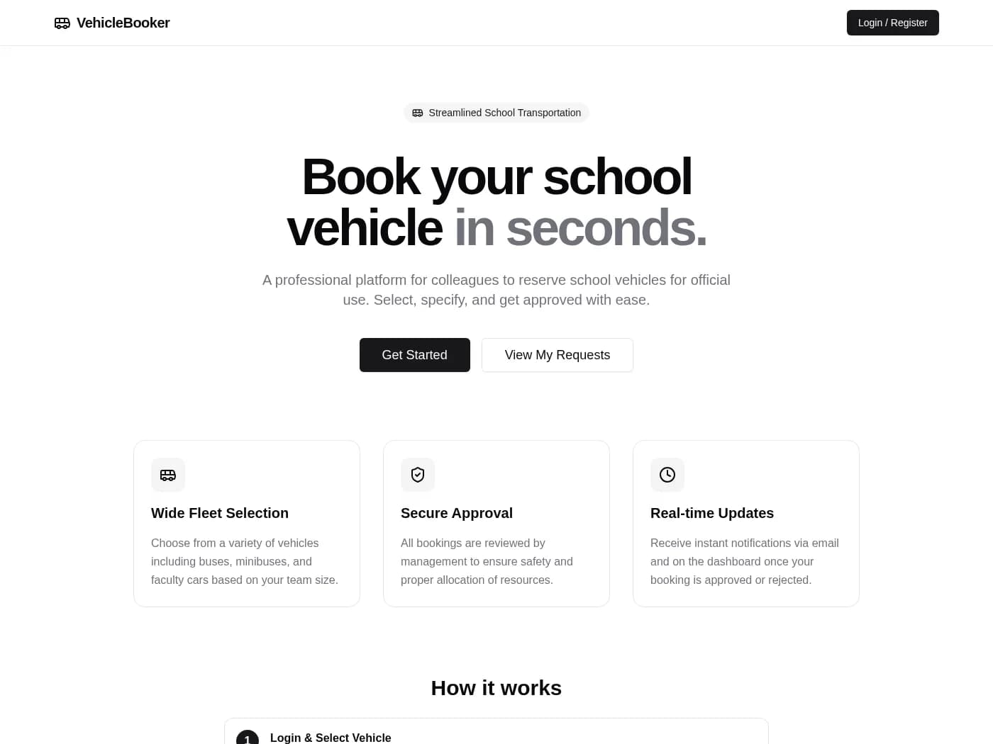 School Vehicle Booker