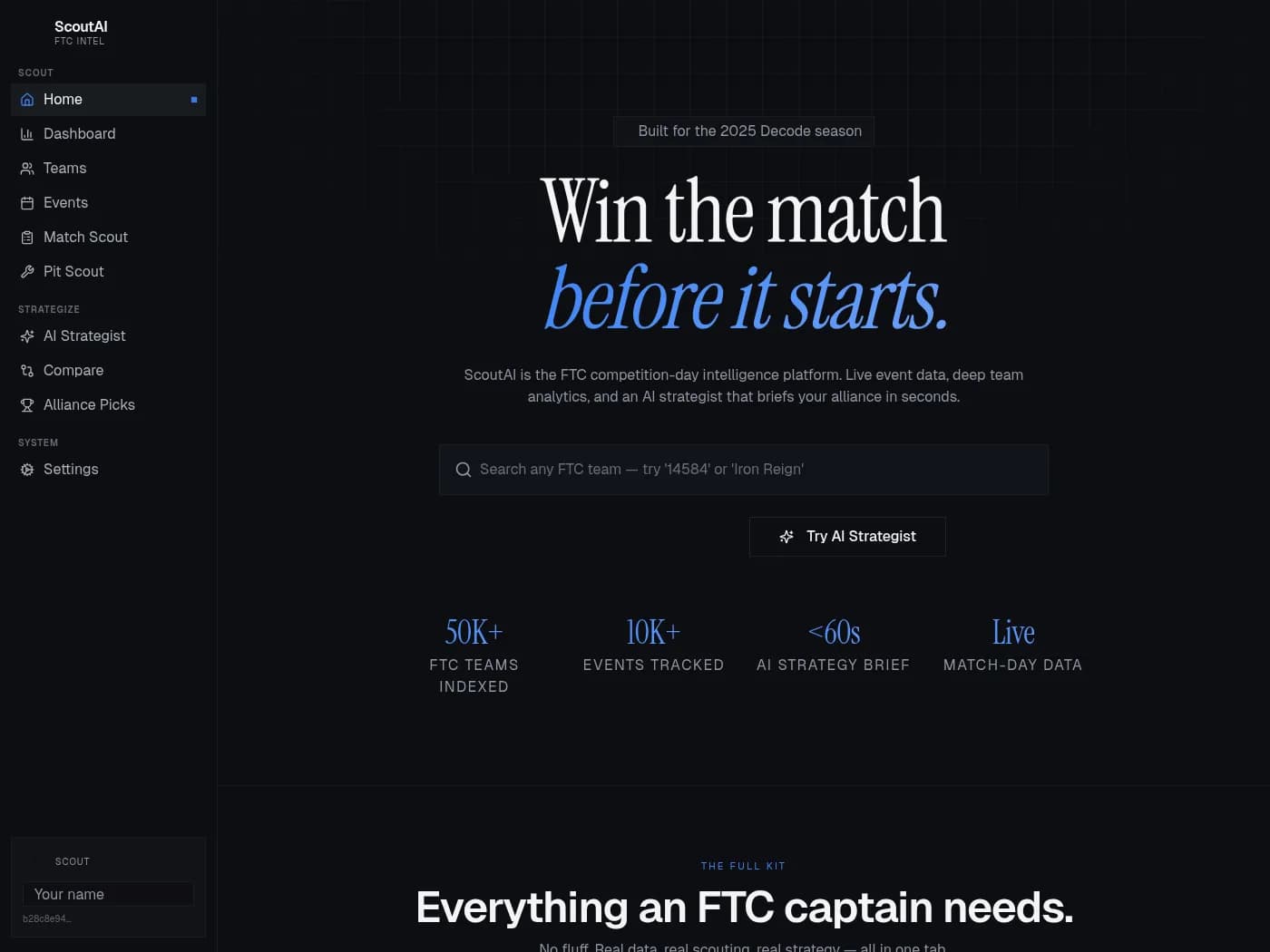ScoutAI FTC Intelligence