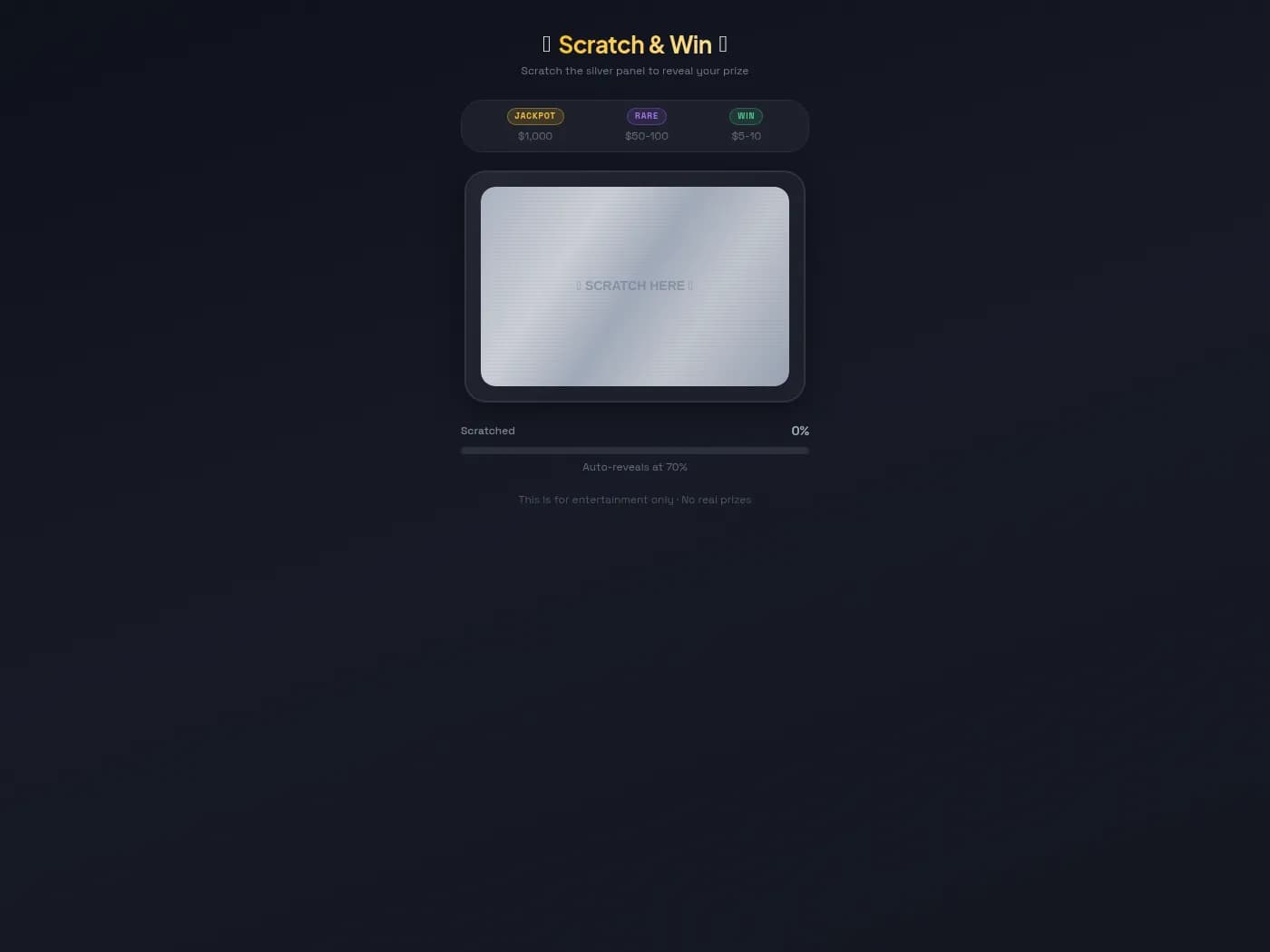 Scratch Reveal Game