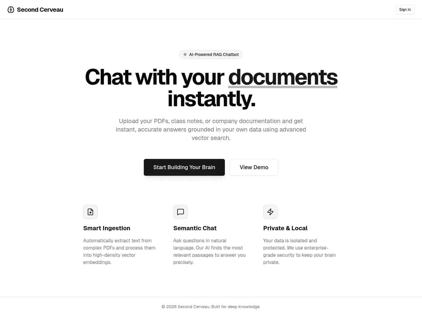 Second Cerveau Chatbot