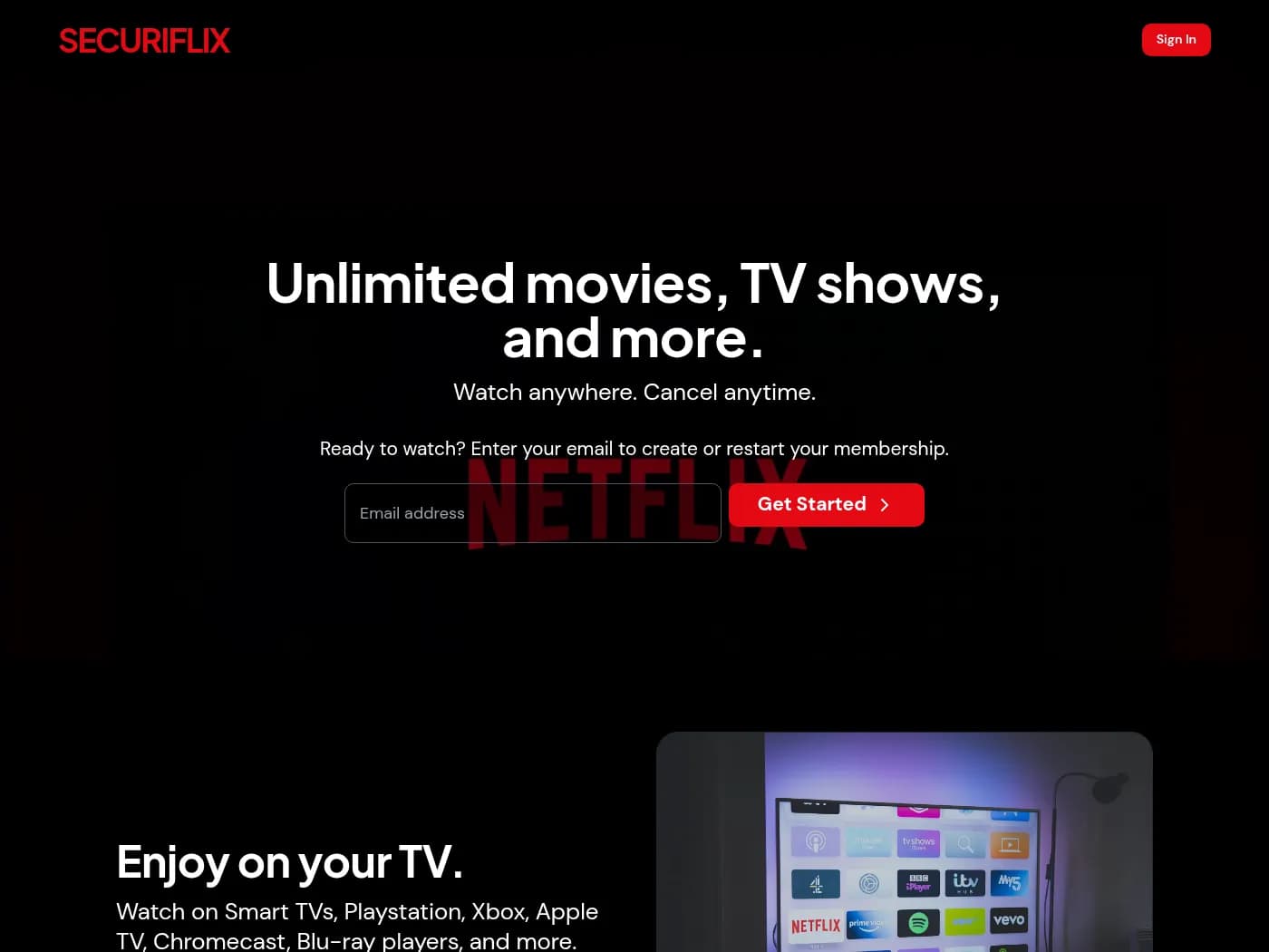 SecuriFlix Web App