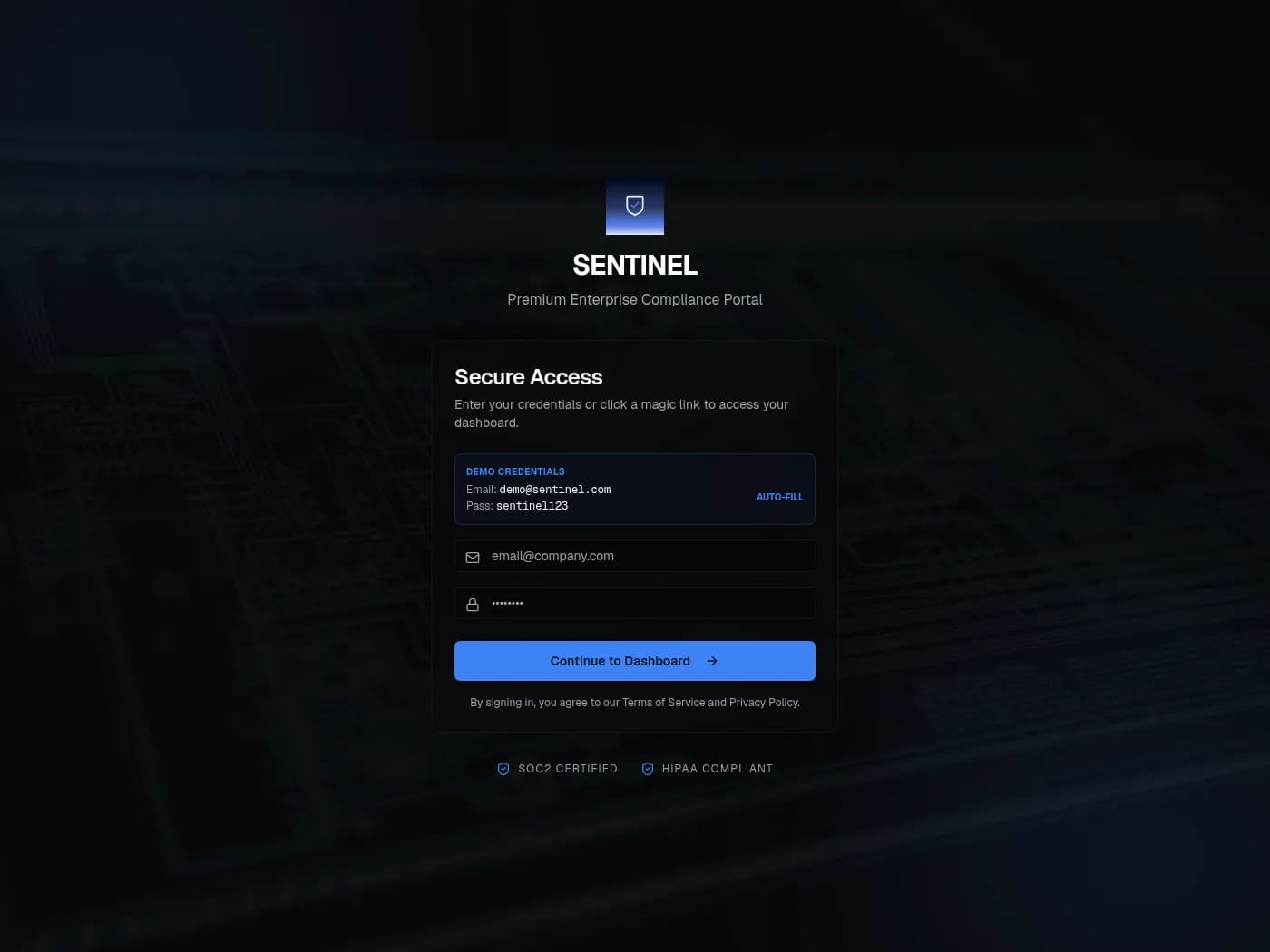 Sentinel Compliance Portal