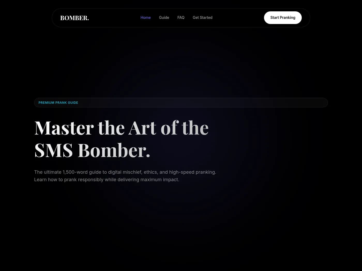 SEO SMS Bomber Webpage