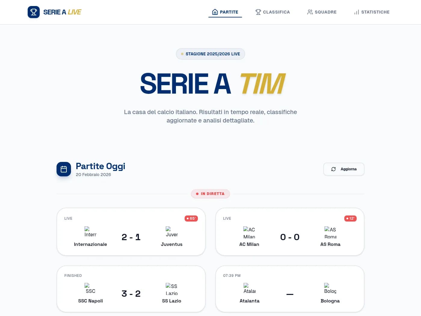 Serie A Live Scores