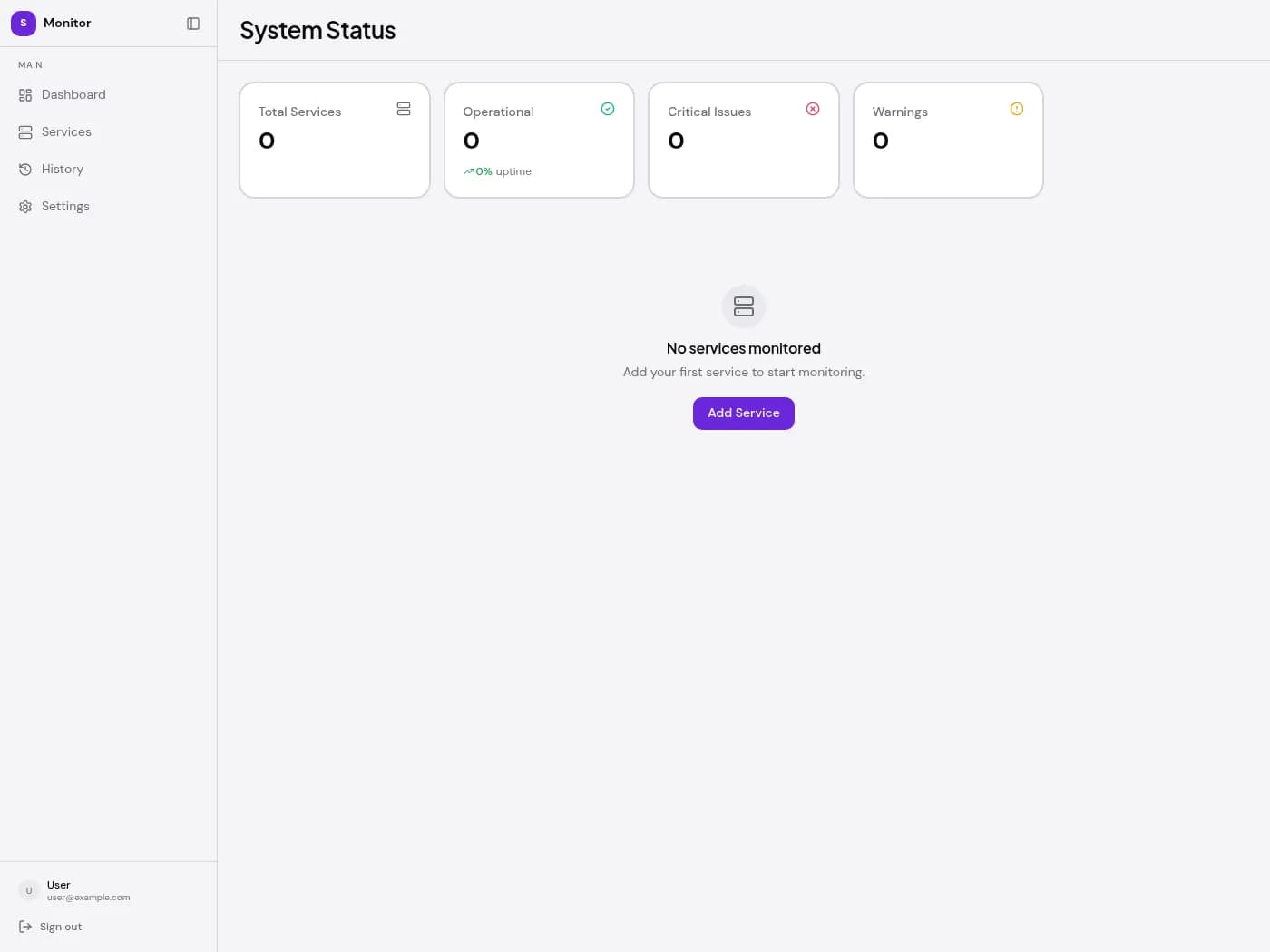 ServiceMonitor Dashboard