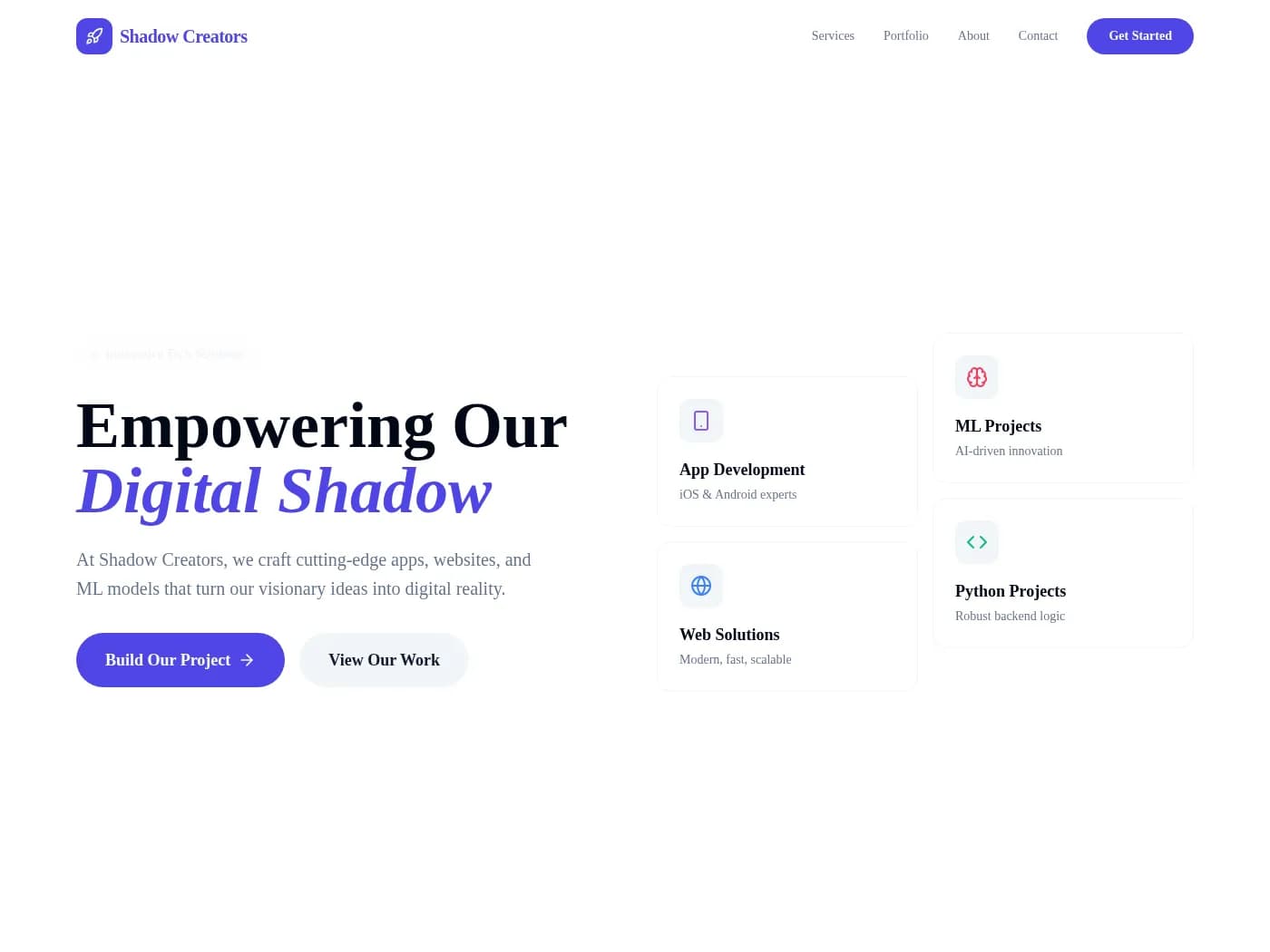 Shadow Creators Website