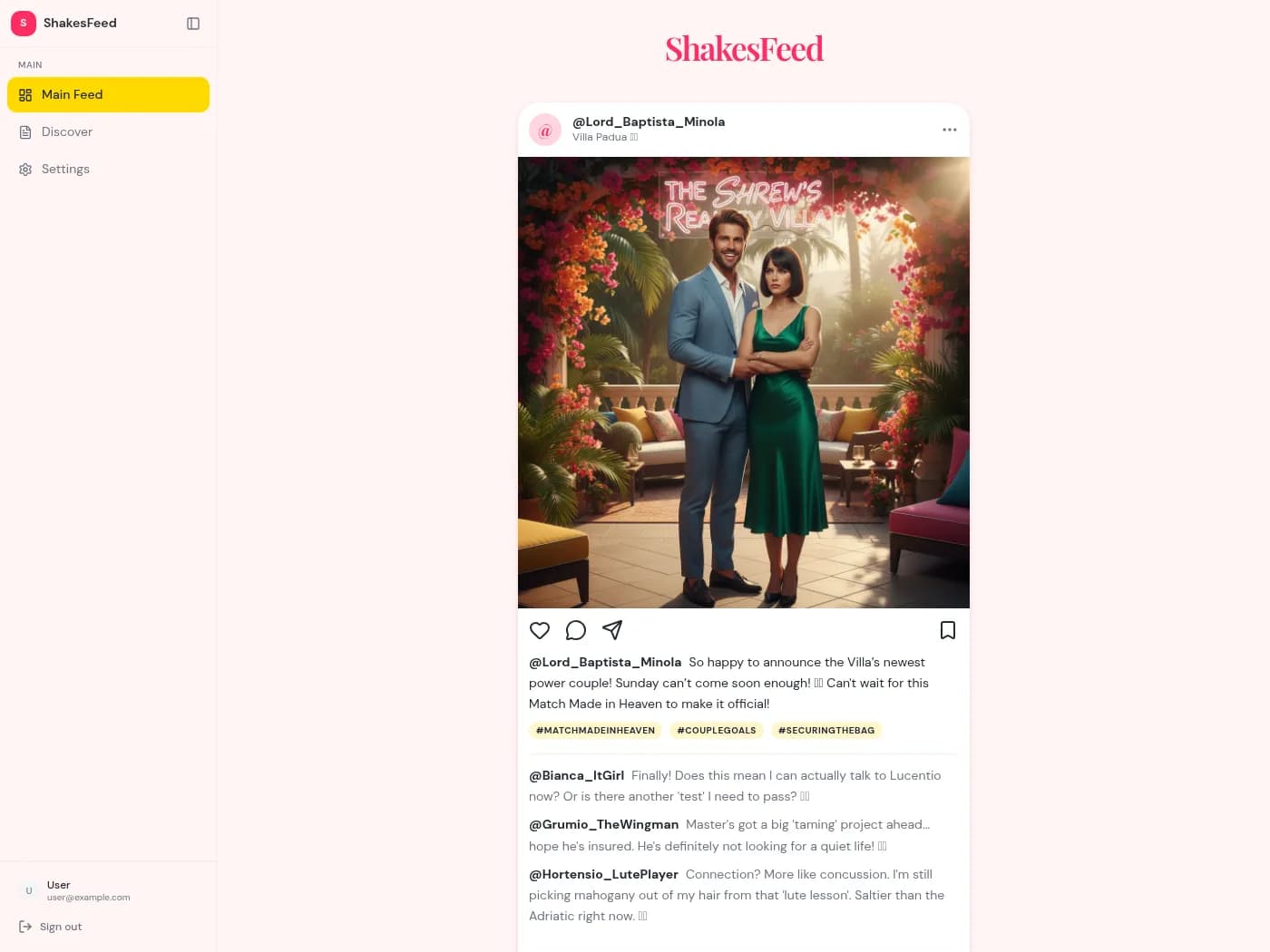 Shakespeare Social Spin