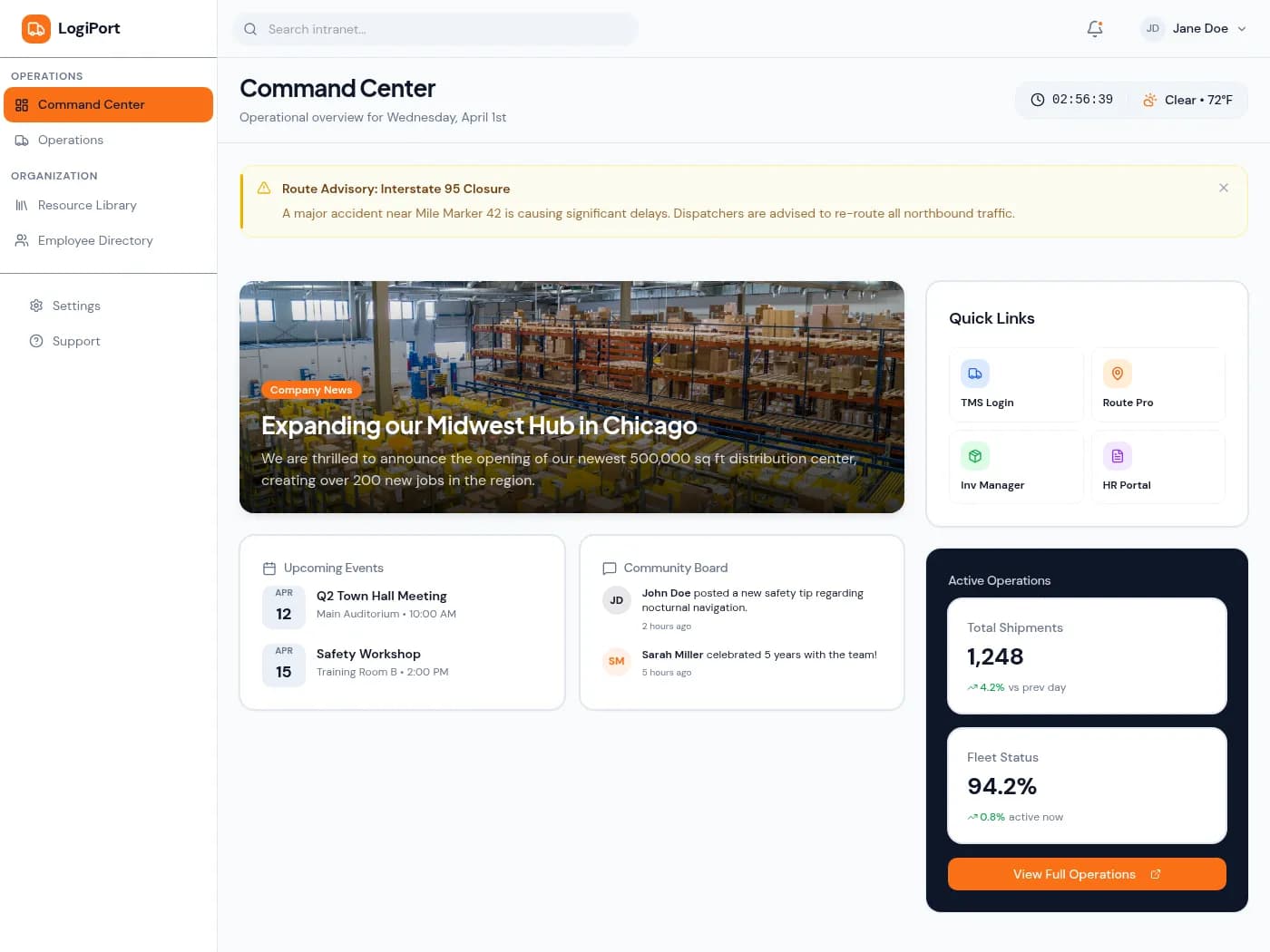 LogiPort Intranet Hub